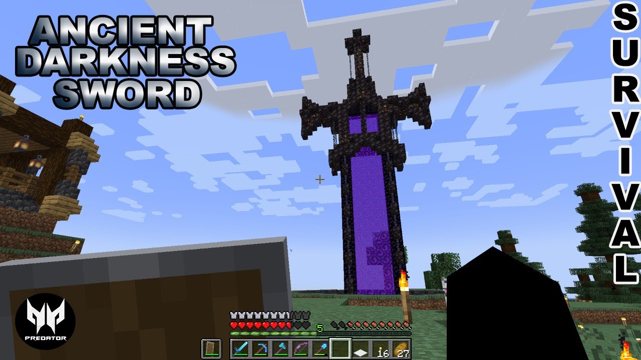 Creating Ancient Darkness Sword In survival Mode | Minecraft | Predator ...