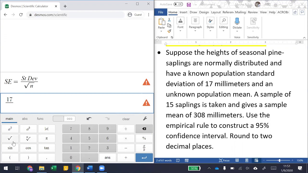 12 Confidence Interval Calculator Walkthrough Population St Dev - YouTube