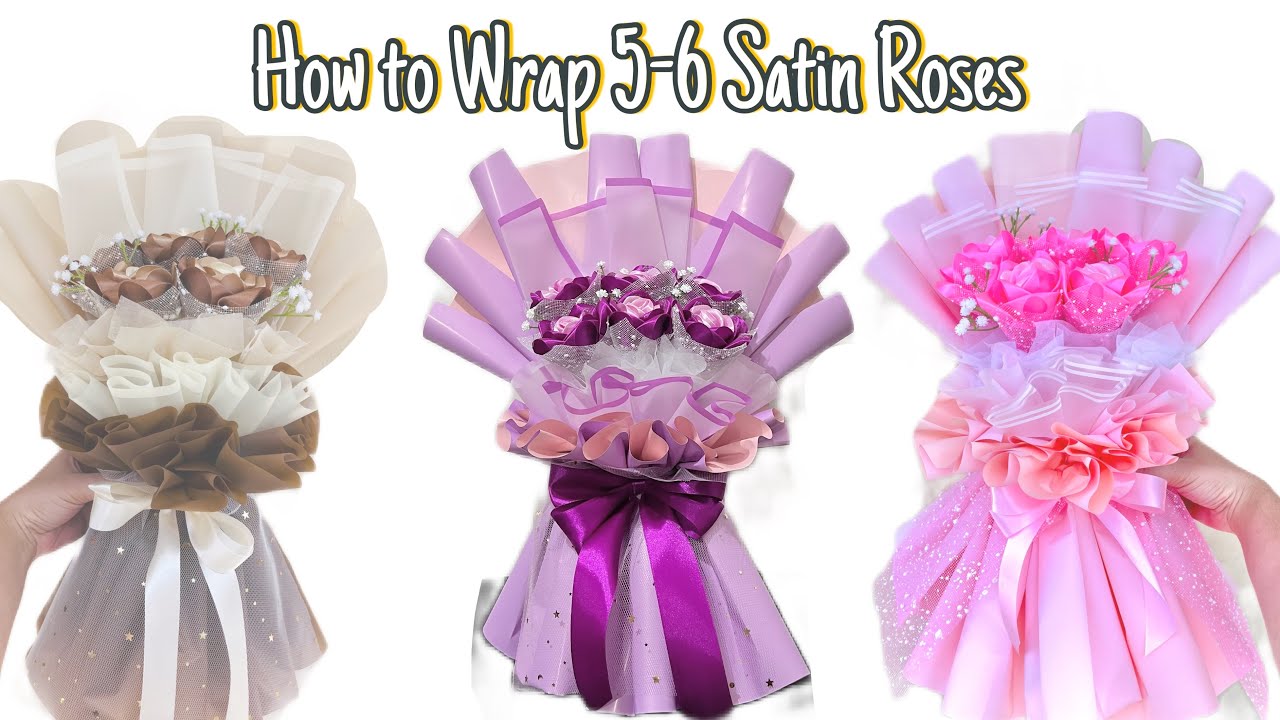 How to Wrap 5-6 Satin Roses| Wrapping Tutorial - YouTube