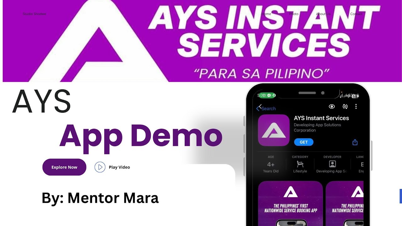 AYS INSTANT SERVICES App Demo | User and Service Provider - YouTube
