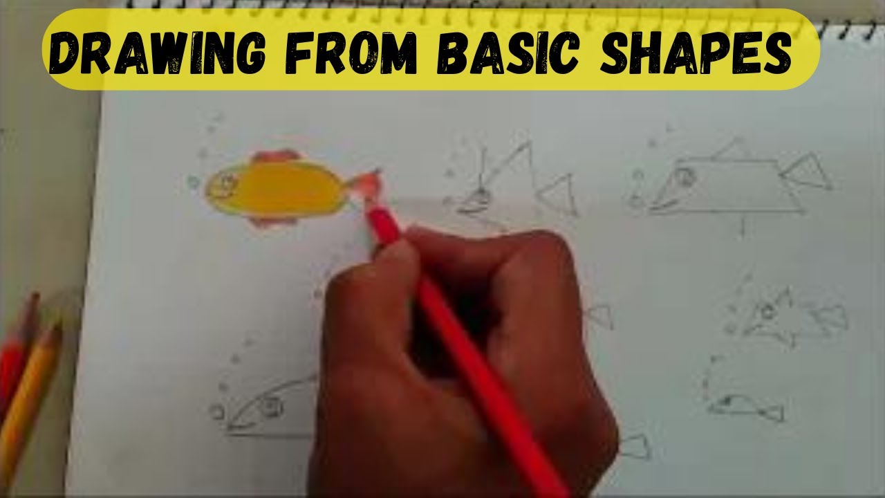 How to draw fishes from Geometrical shapes l Art in art - YouTube