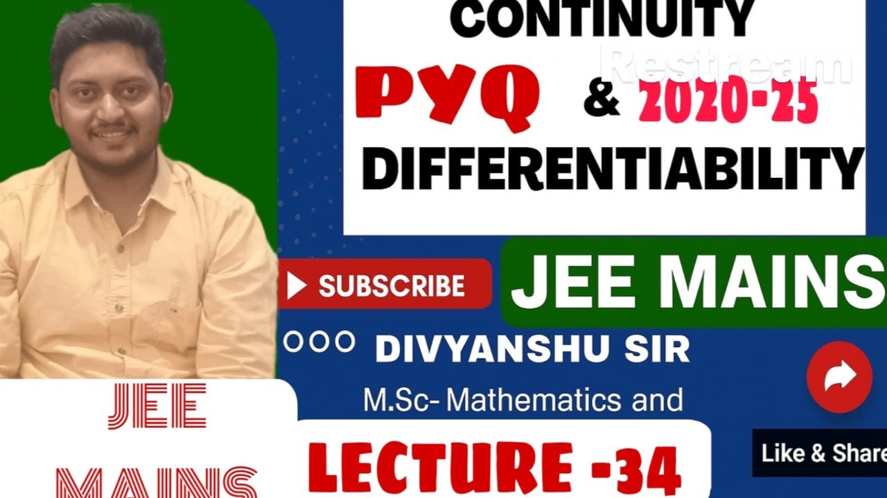 Differentiability PYQs | Cengage Book JEE Mains Previous Year Questions ...