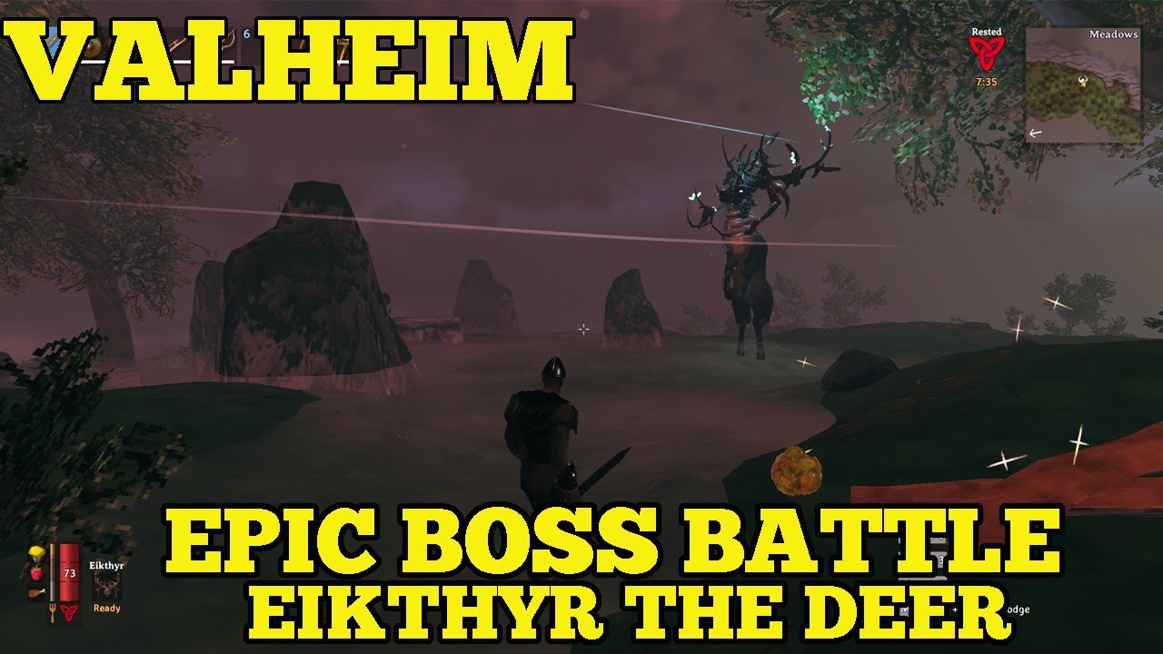EPIC BOSS BATTLE EIKTHYR THE DEER - 1st BOSS - VALHEIM GAMEPLAY - YouTube