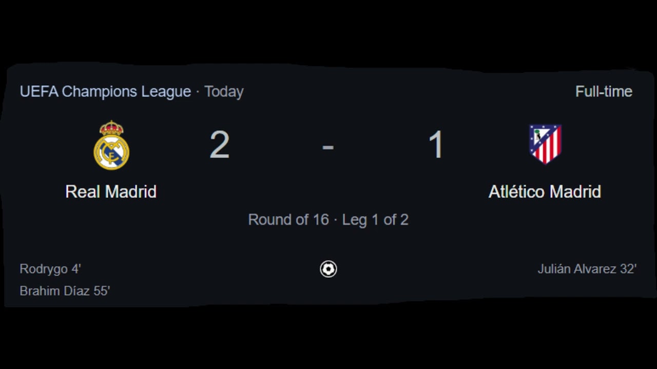 ucl ro16 1st leg matches and result - YouTube