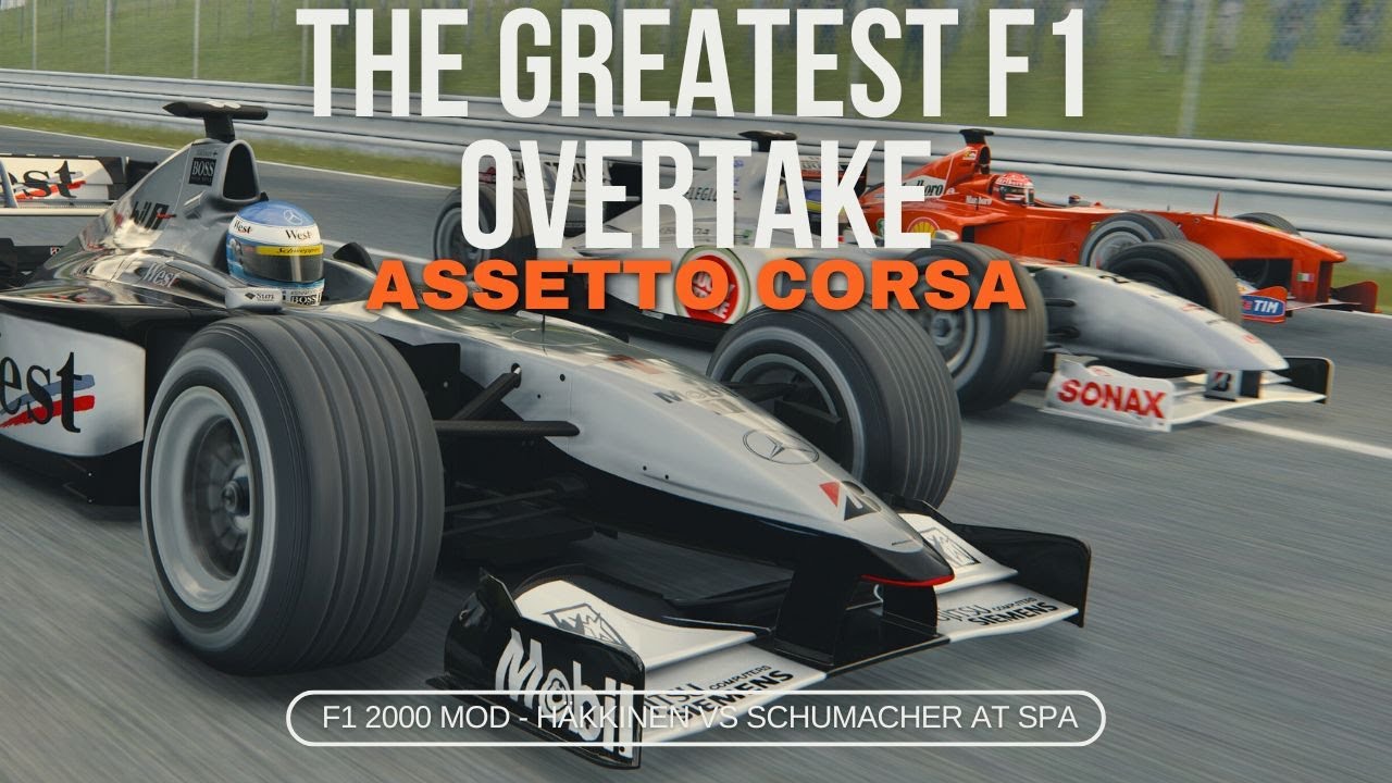 Assetto Corsa – Häkkinen vs Schumacher | The Greatest F1 Overtake at ...