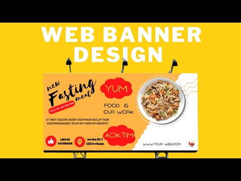 Restaurant Website Banner Design in Canva || web banner design tutorial - YouTube