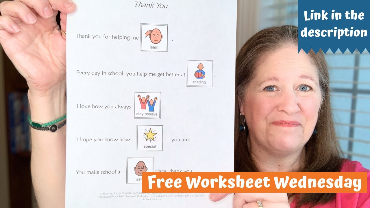 Free Worksheet Wednesday: Paraprofessional Day - YouTube