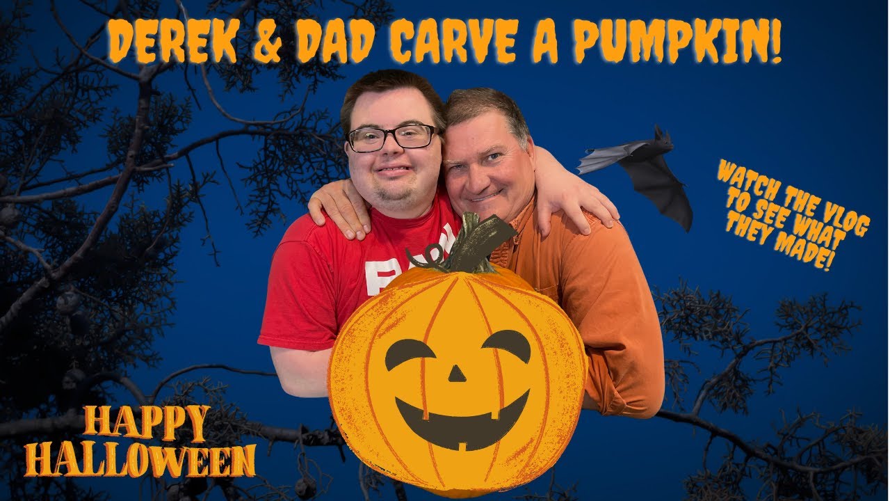 DEREK & DAD CARVE A PUMPKIN!!! - YouTube