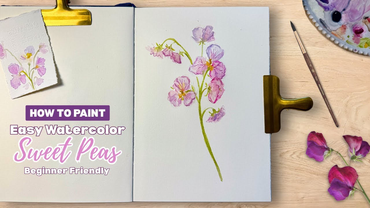 How to Paint Sweet Peas in Watercolor | Easy & Loose Watercolor ...