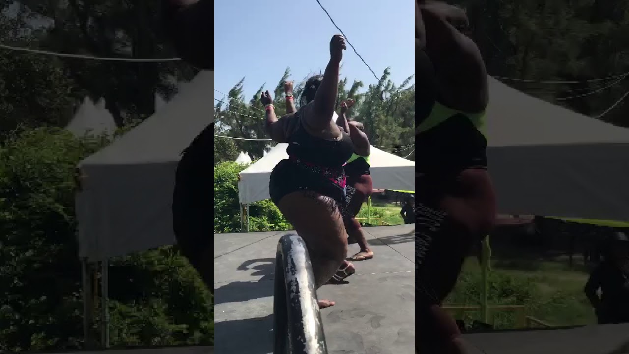 Fat lady dancing and fell of the stage - YouTube