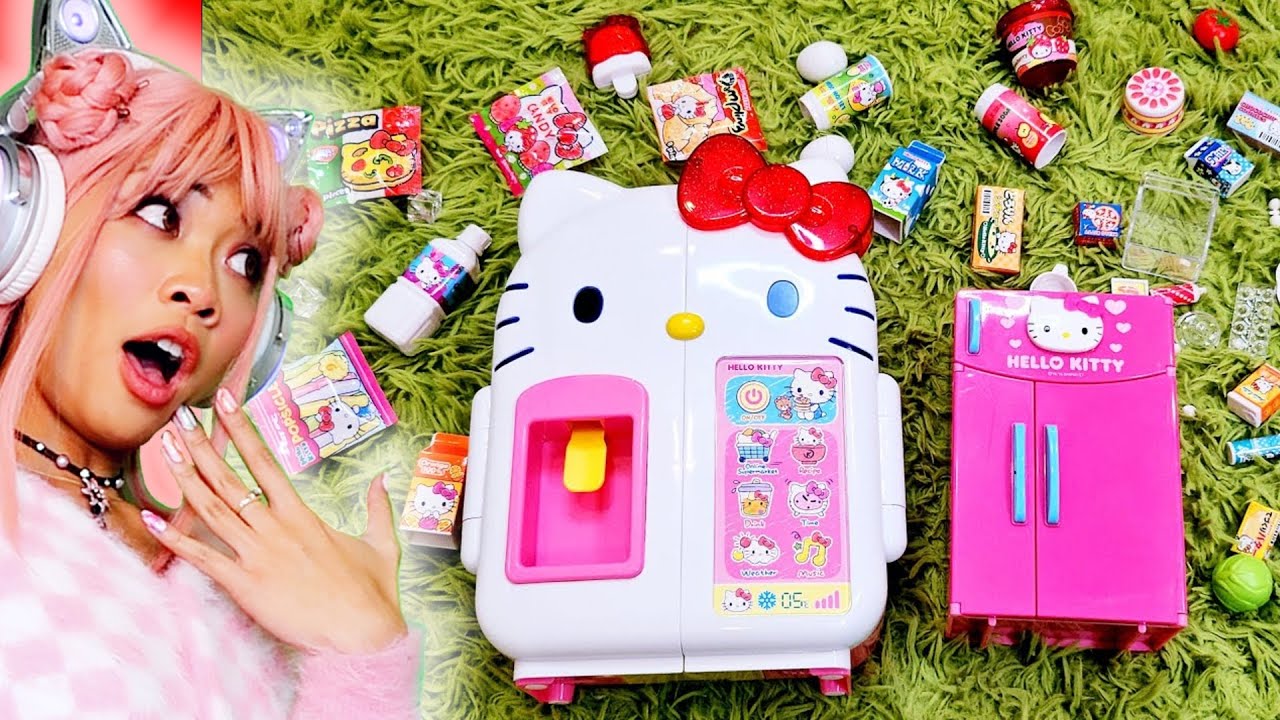 (ASMR) Hello Kitty Fridge Sorting and Organizing - YouTube
