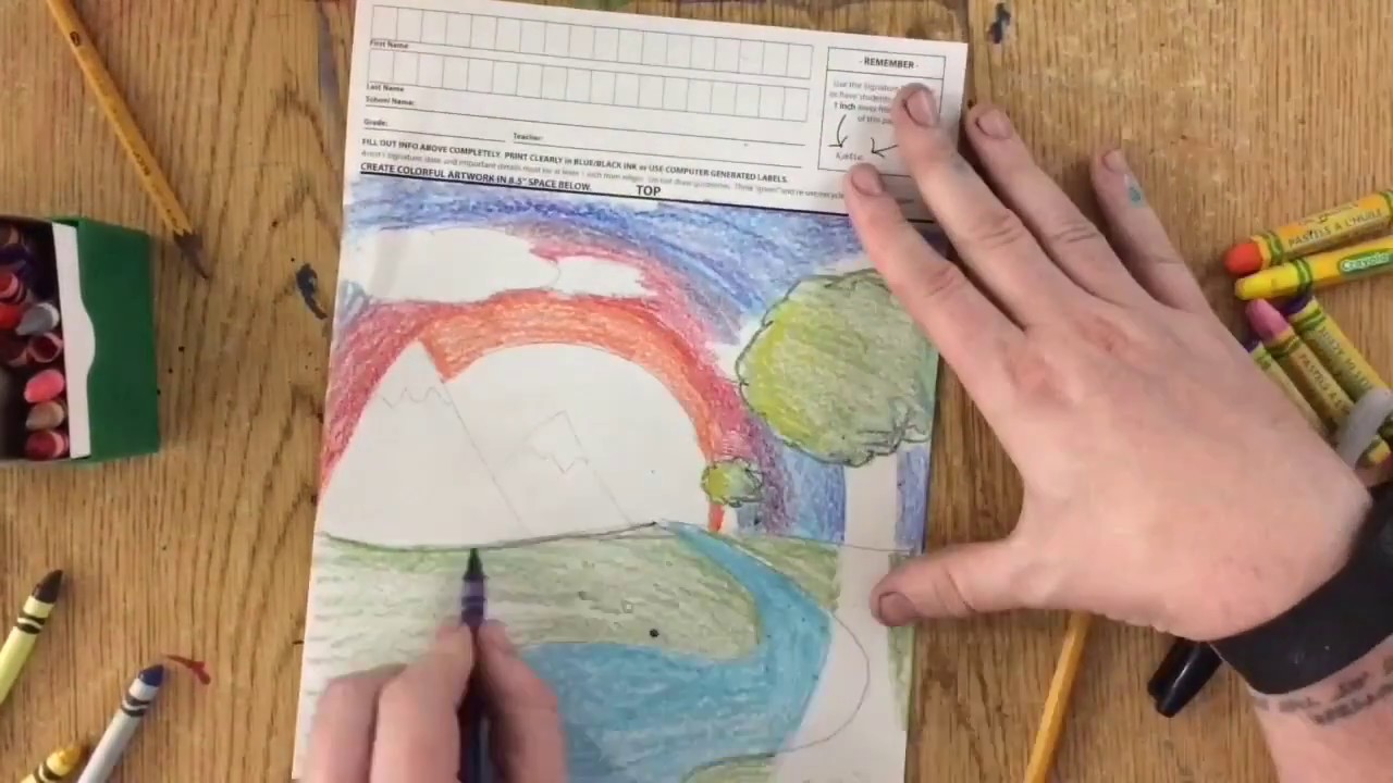 Square 1 Art Project- landscape drawing - YouTube