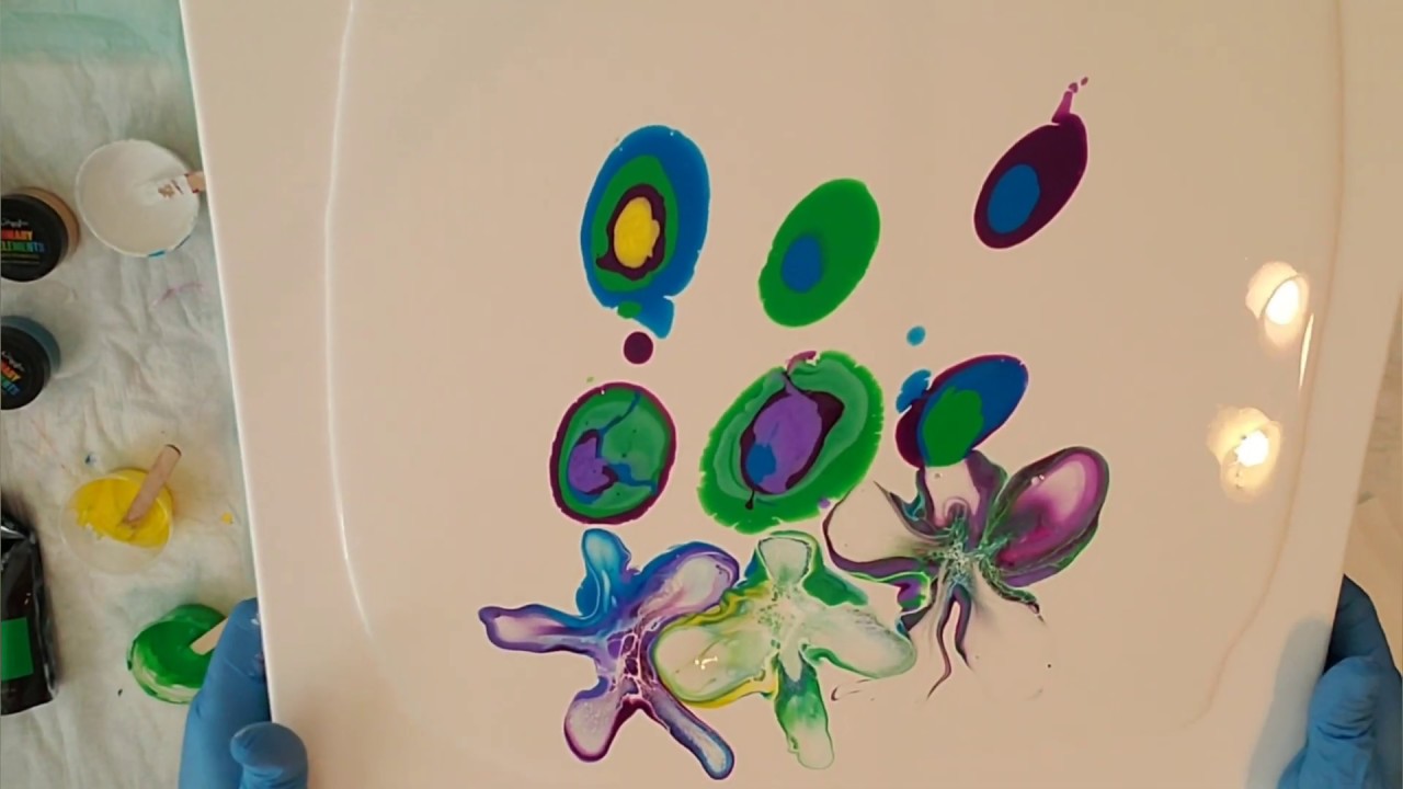 Large Bloom Technique! 16" Canvas! 9 Blooms! Bright colors! Acrylic ...