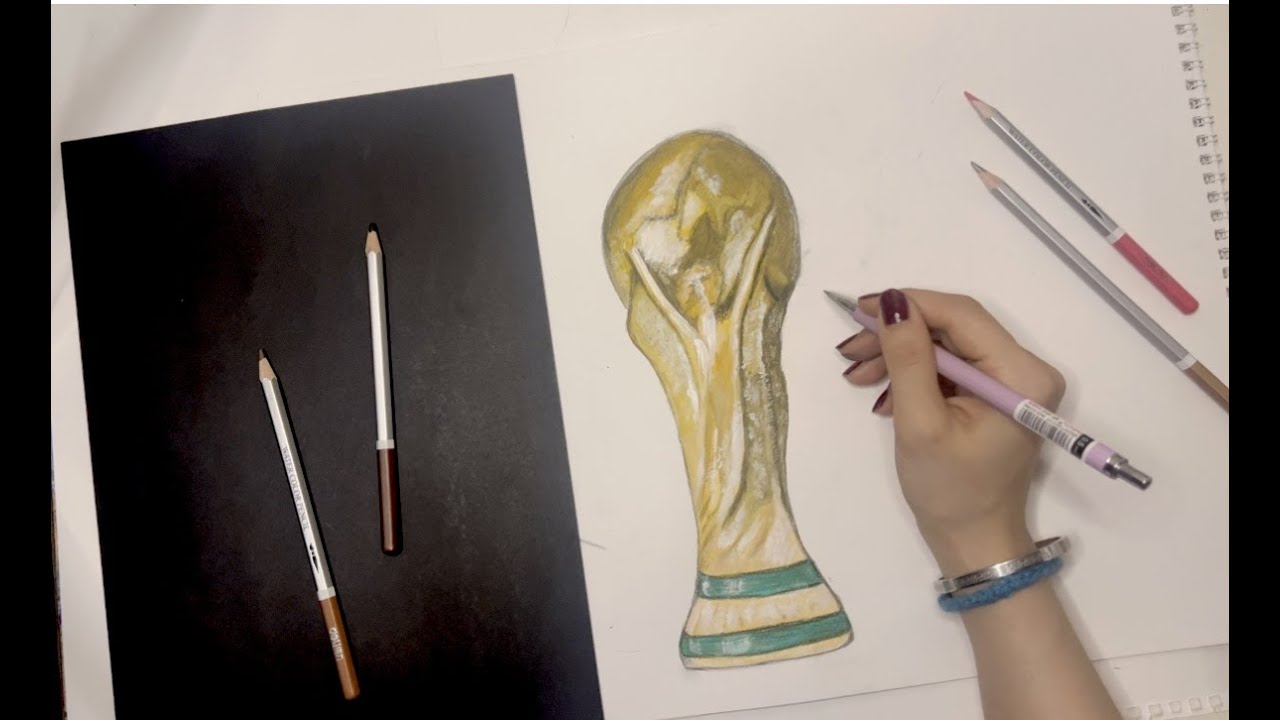 How to draw a World Cup trophy - YouTube