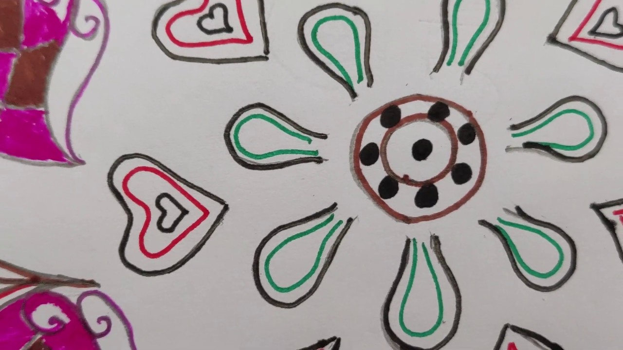 How draw a traditional Indian decoration and patterns|Rangoli |We Post ...