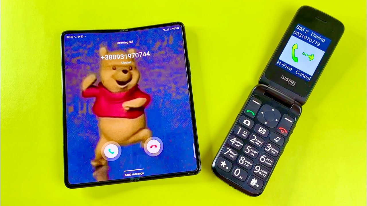 Crazy Winnie the Pooh Dancing Incoming call to my Samsung Z fold 3 vs ...