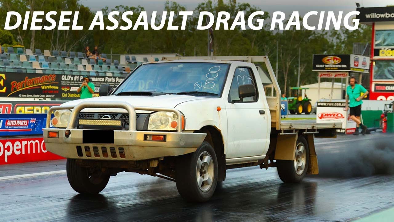 360HP D22 Navara YD25 Drag Racing - YouTube