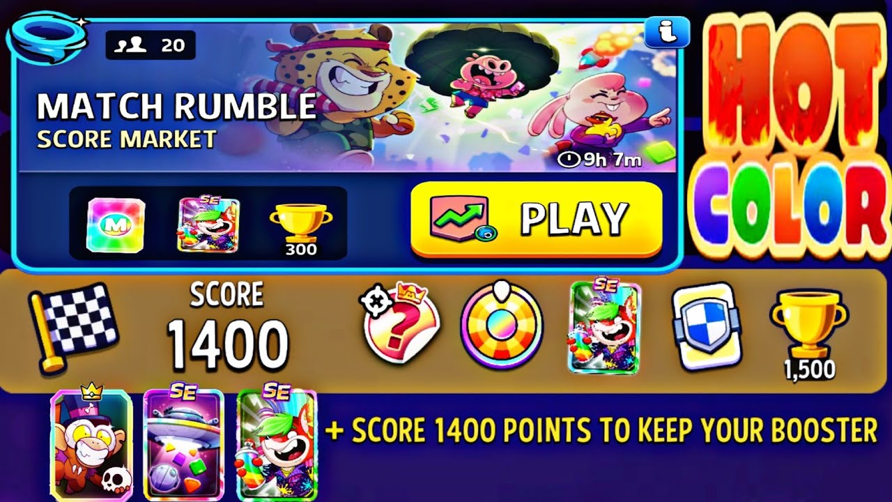 hot color solo challenge | score market rumble Perks recharge | match ...