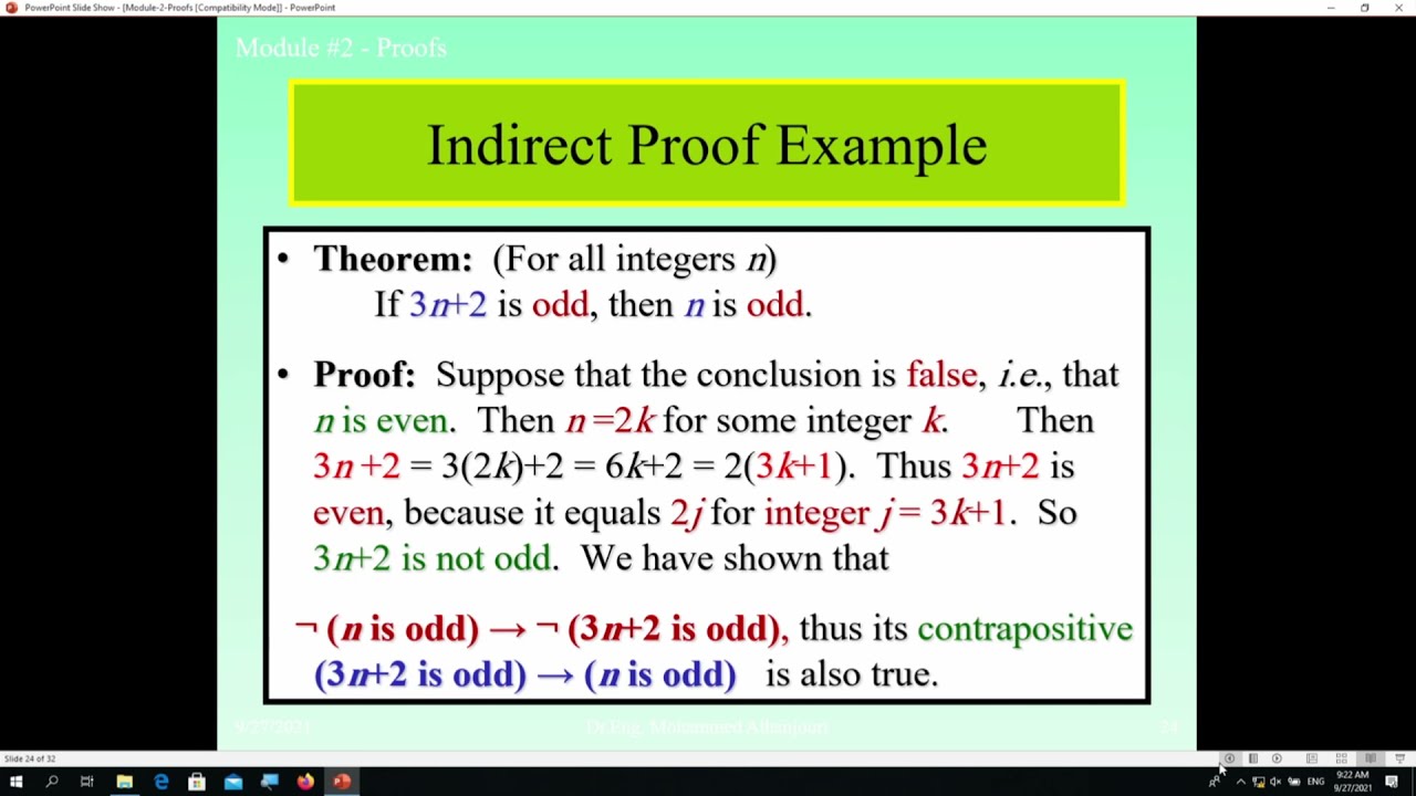 Lecture 7 : PROOF METHODS - YouTube