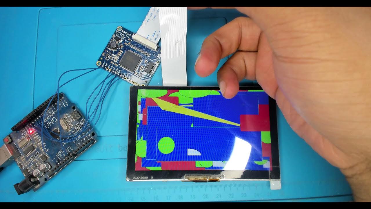 Arduino Uno 40 pin LCD over SPI | RA8875 - YouTube