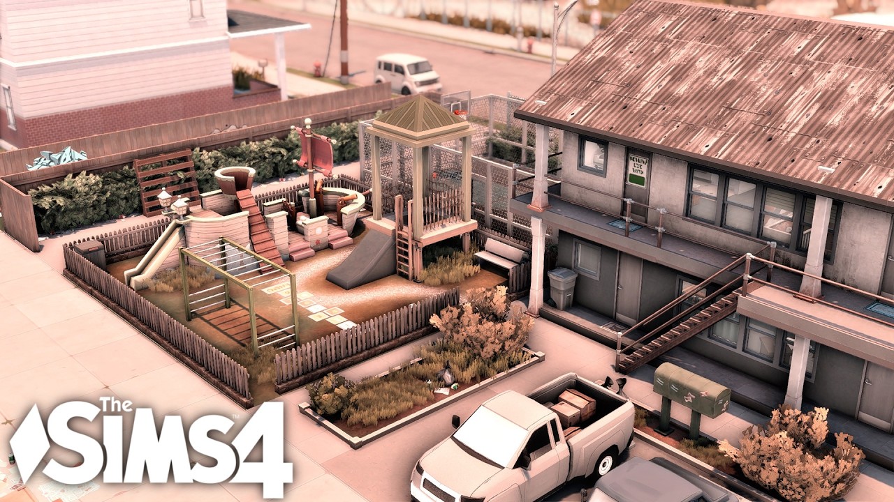 Realistic Low Income Apartment Complex | The sims 4 | No CC | Evergreen ...