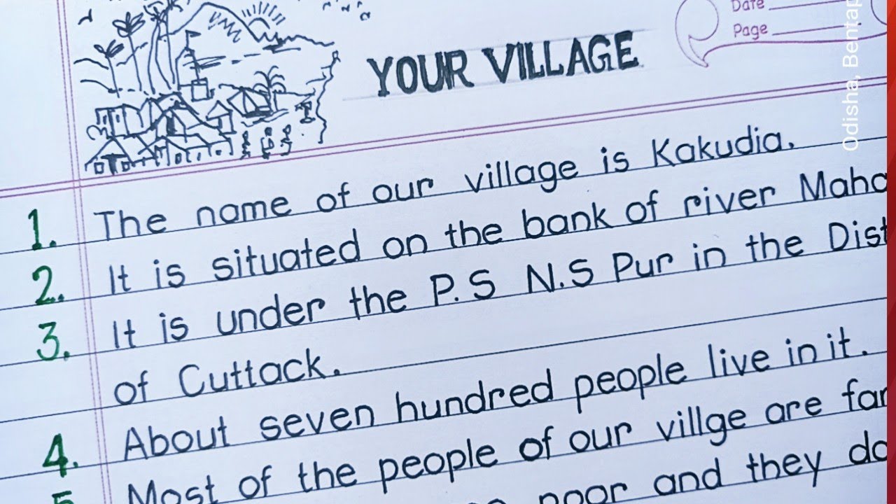 Your village essay in ten lines | my village essay | handwriting 100 ...