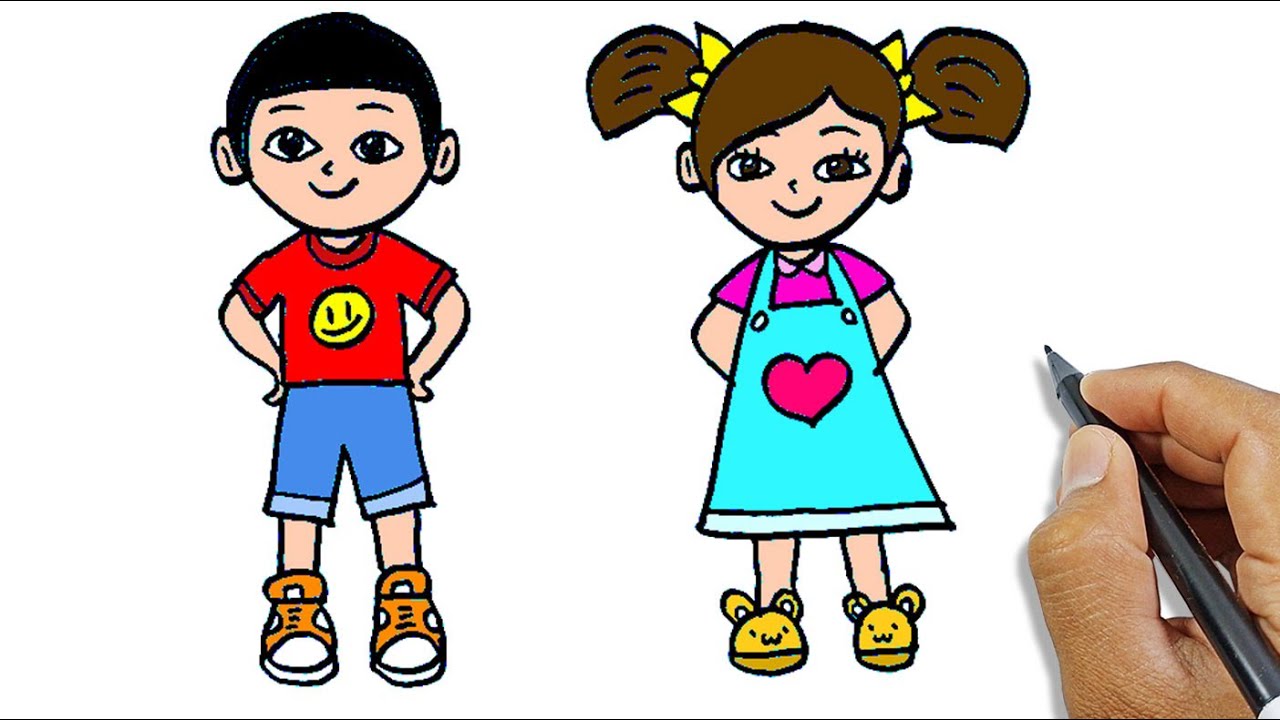 How to draw a girl and a boy together | Easy Drawing Ideas For ...