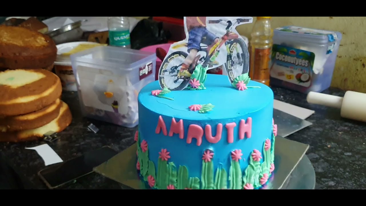 how to make Shiva theme cake in butterscotch flavour - YouTube