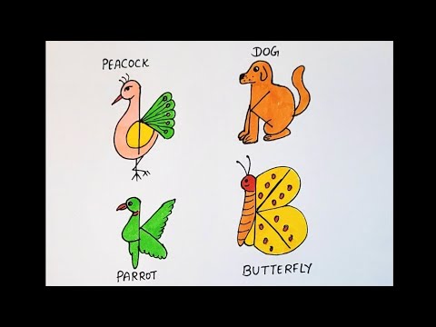 cute and easy drawing for kids using k alphabet - YouTube