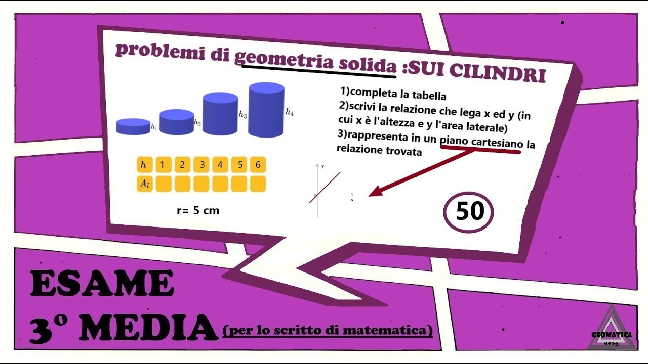 "Esame scritto matematica 3° media: problemi geometria solida" (n. 50 ...