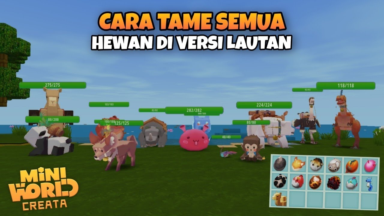 How to Tame All Animals in Ocean Version | Mini World Creata | Tutorial ...