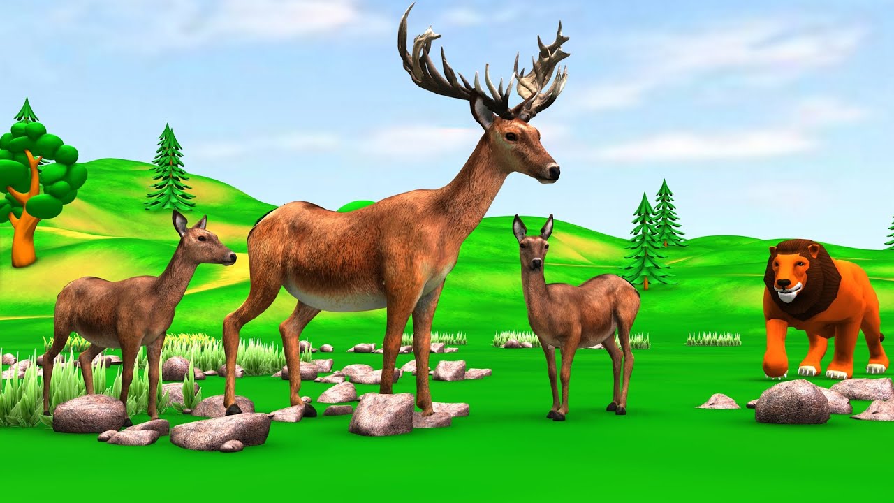 समझदार हिरन और शेर Animal Stories - Sher Aur Hiran Ki Kahani - The ...