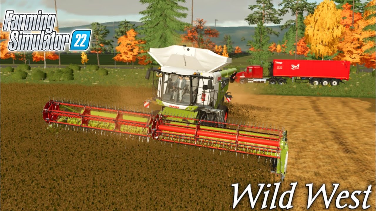 2 Combine Harvesting Soybeans, Wild West Farm Timelapse Ep 14 FS22 ...