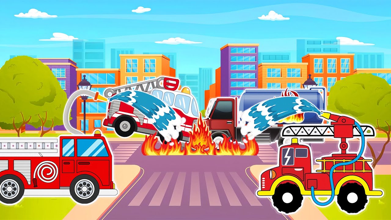 Fire Truck Action 🚒🔥 Stop Fire Spread and Repair Damaged Vehicles ...
