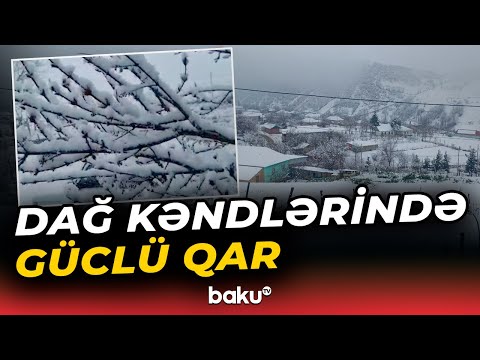 Cəlilabadda müşahidə olunan qarlı hava şəraitindən görüntülər - Baku TV