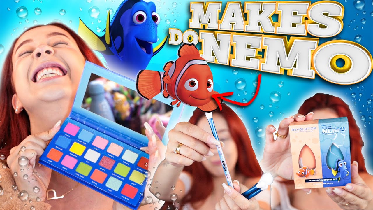 TESTEI AS MAQUIAGENS DO NEMO! Coleção mais linda da vida!!! # ...