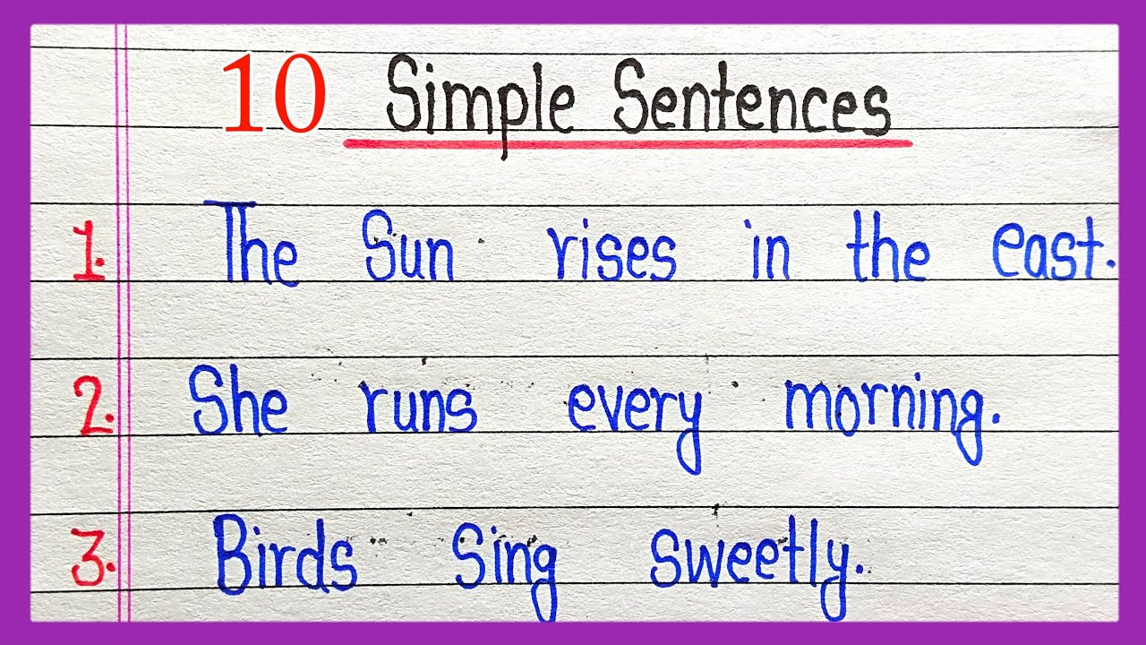 Simple Sentences || 10 SIMPLE SENTENCES || Sentence || simple sentences ...