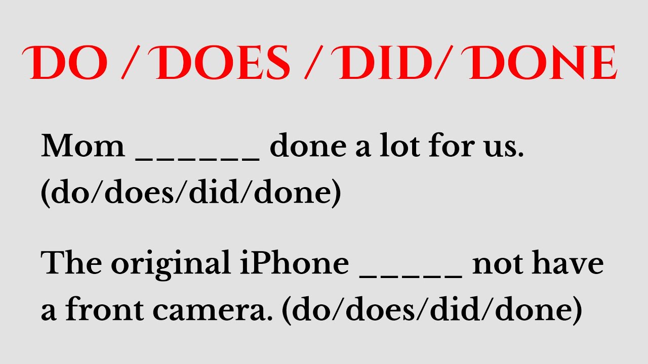 Do vs. Does vs. Did vs. Done Test - 2 | Can You Score 30/30? - YouTube