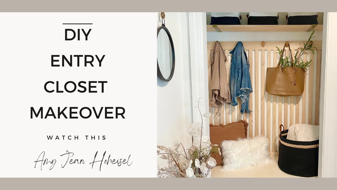 DIY EXTREME ENTRYWAY CLOSET MAKEOVER - YouTube