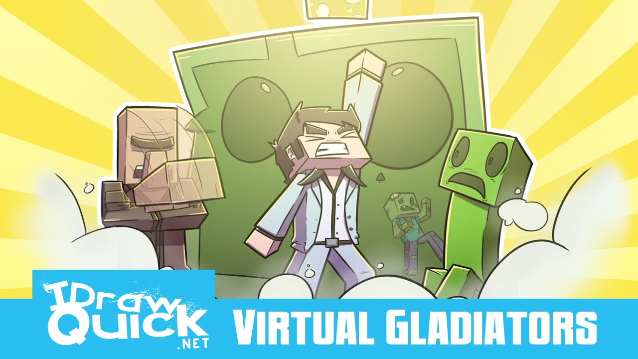 Virtual Gladiators (IDrawQuick Minecraft Speed Art) - YouTube