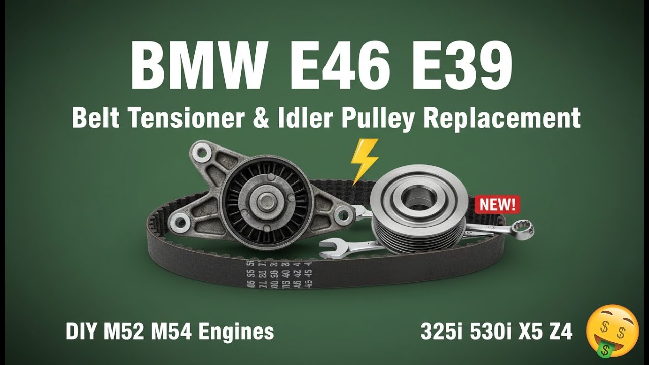 BMW E46 E39 Belt Tensioner & Idler Pulley Replacement (DIY M52 M54 ...
