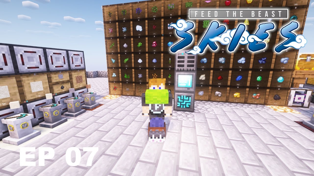 FTB Skies EP 07 - Refined Storage! - YouTube
