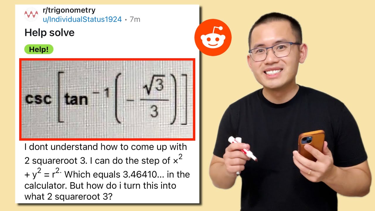 Many calculus students still can't solve this precalculus problem: csc(tan^-1(-sqrt(3)/3)) - YouTube