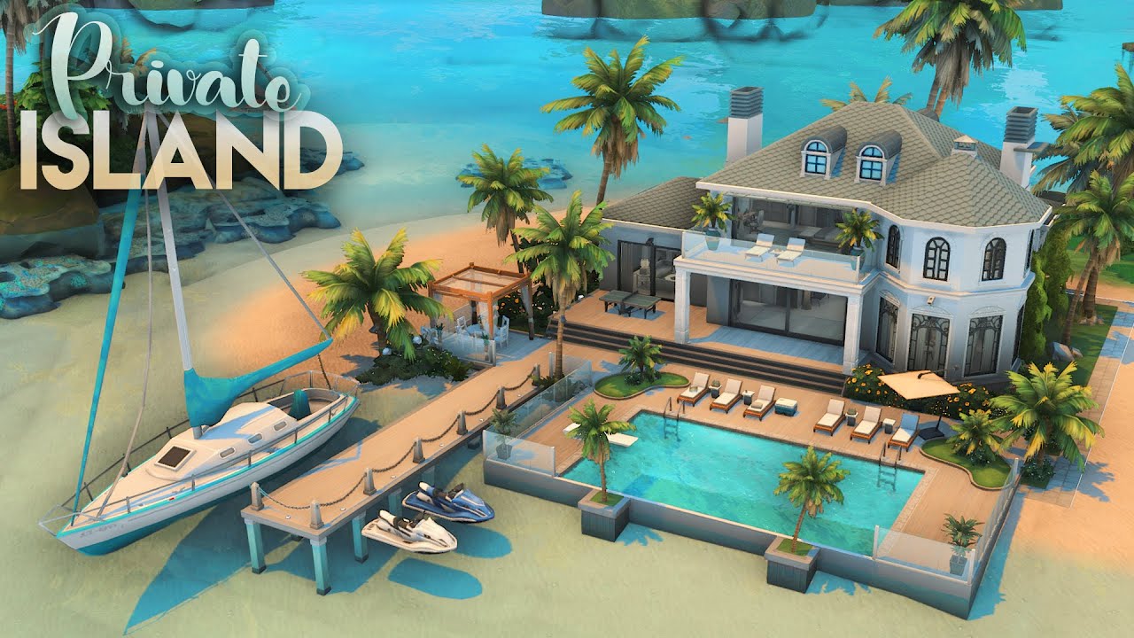 PRIVATE ISLAND HOUSE | 3 Bdr + 4 Bth | NO CC | The Sims 4: Speed Build ...