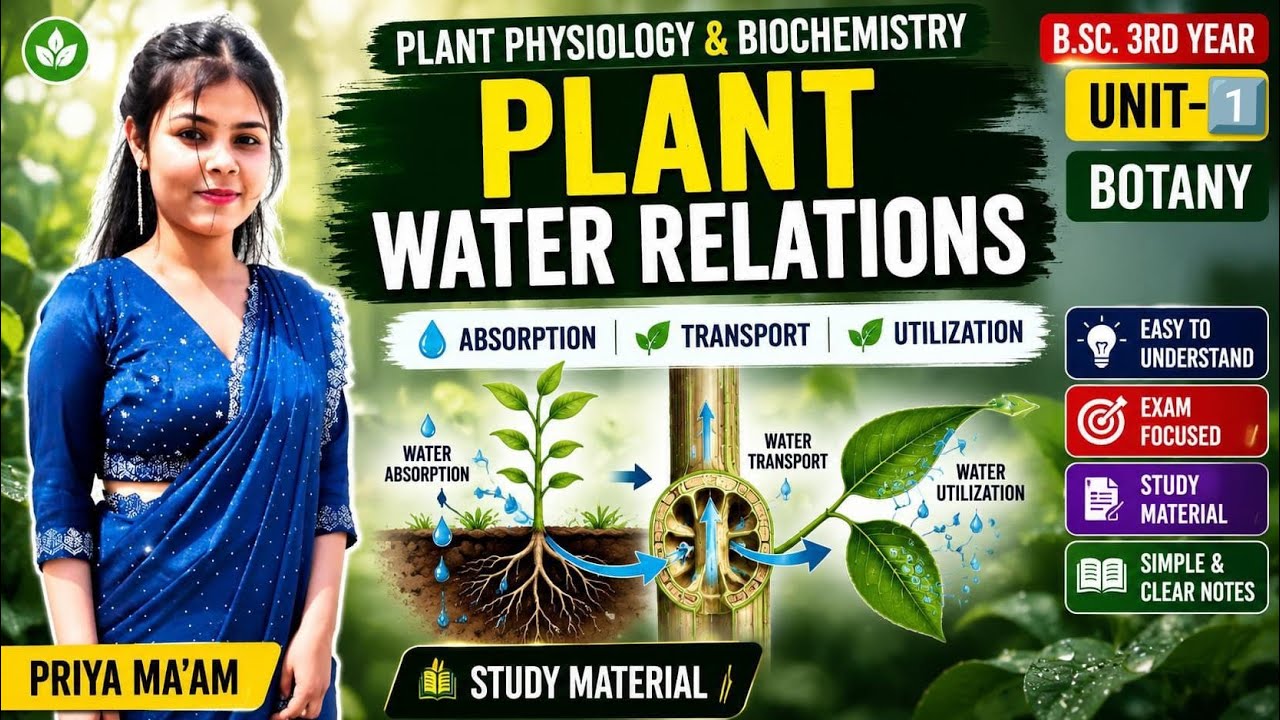 Plant Water Relations|Plant Physiology and Biochemistry| B.Sc. 3rd year ...