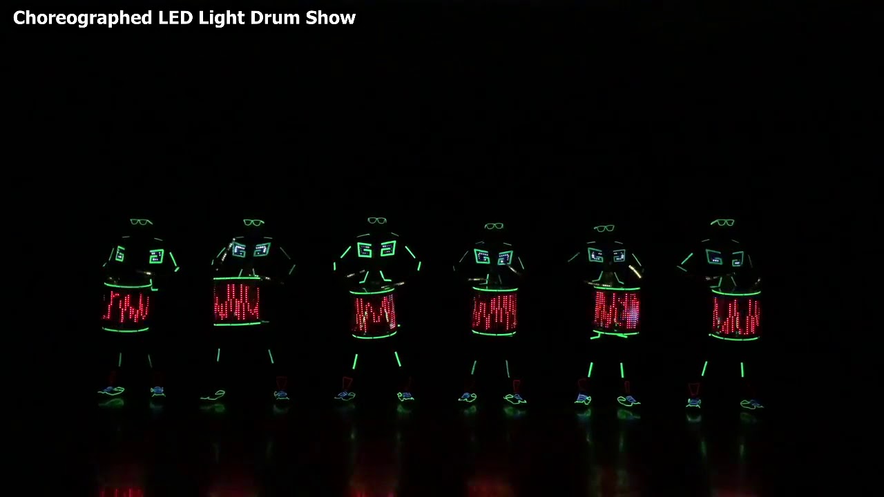 Choreographed LED Light Drum Show - YouTube