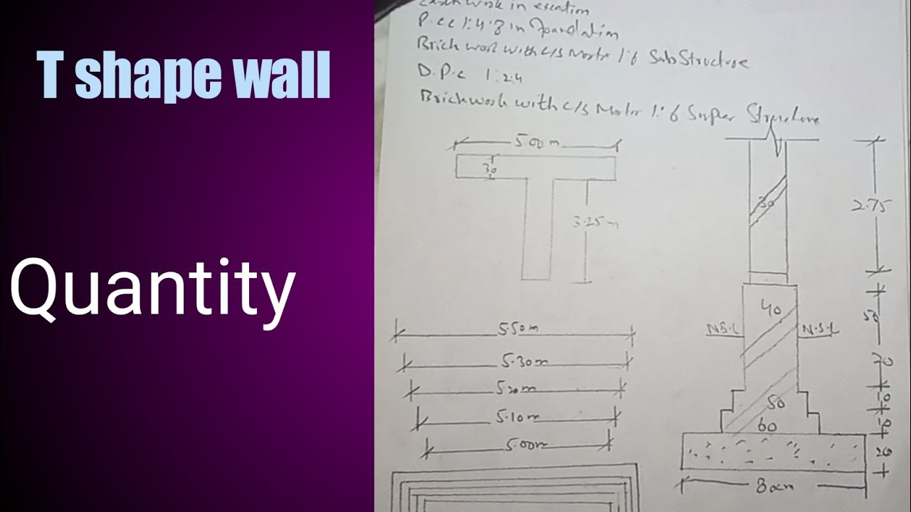 Estimation|Estimate T Shape Wall|Lec#6|yasir vlogs - YouTube