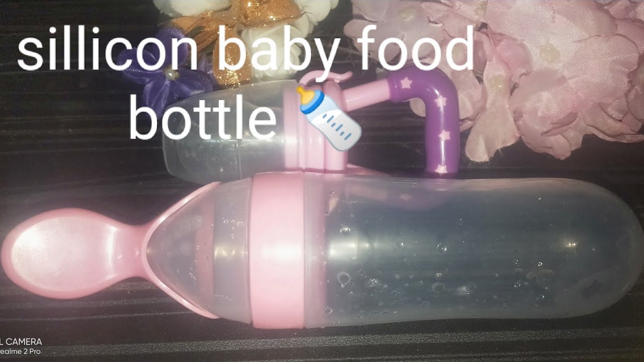 sillicon squeeze baby food feeder homemade recipe - YouTube