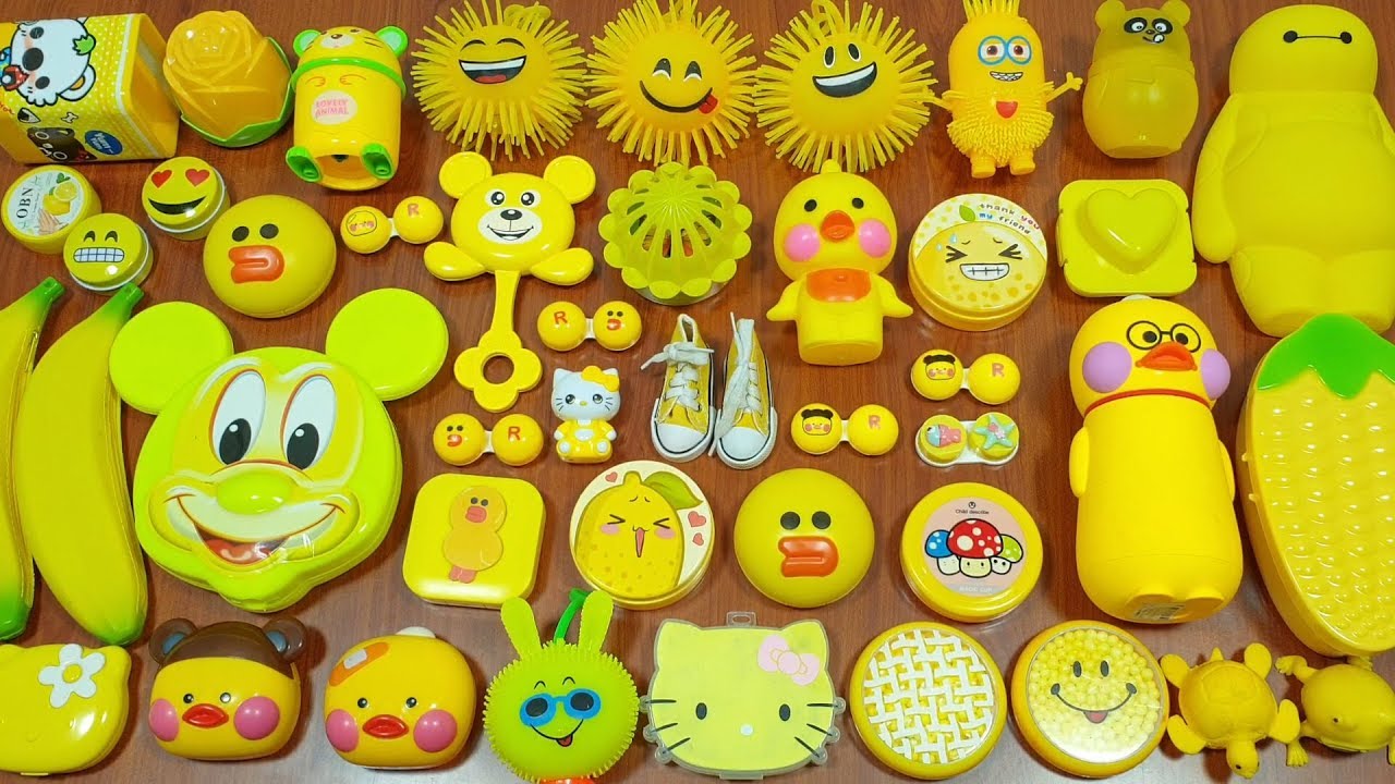 Special Series Yellow Slime | Mixing Glitter and Floam into Glossy ...