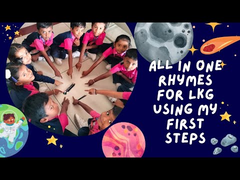 All in one nursery Rhymes for LKG kids using my first steps - YouTube